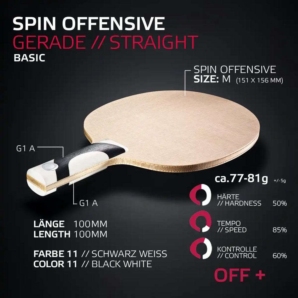 SPIN OFFENSIVE Professional table tennis blade with focus on spin – SOULSPIN Tischtennis Shop
