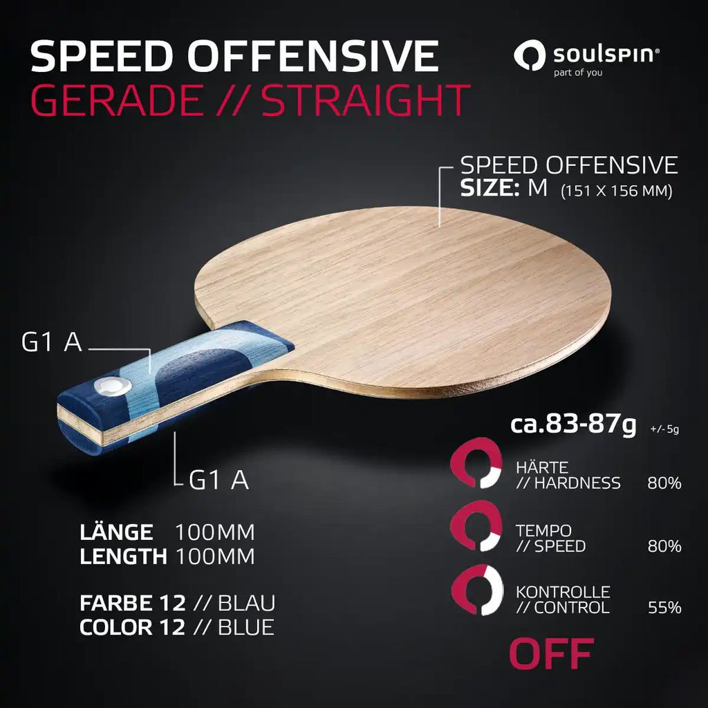 Table tennis blade with Carbon 🏓 SPEED OFFENSIVE – SOULSPIN Tischtennis ...